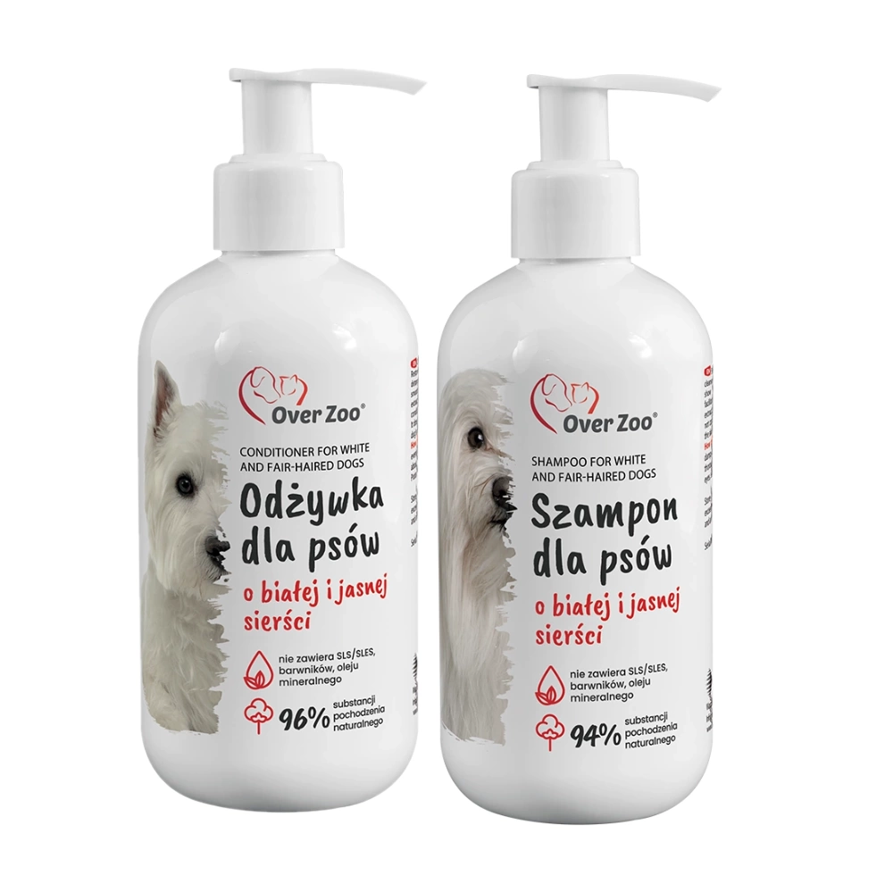 OVER ZOO Balsamo per cani per manti bianchi e chiari 240ml + OVER ZOO ...